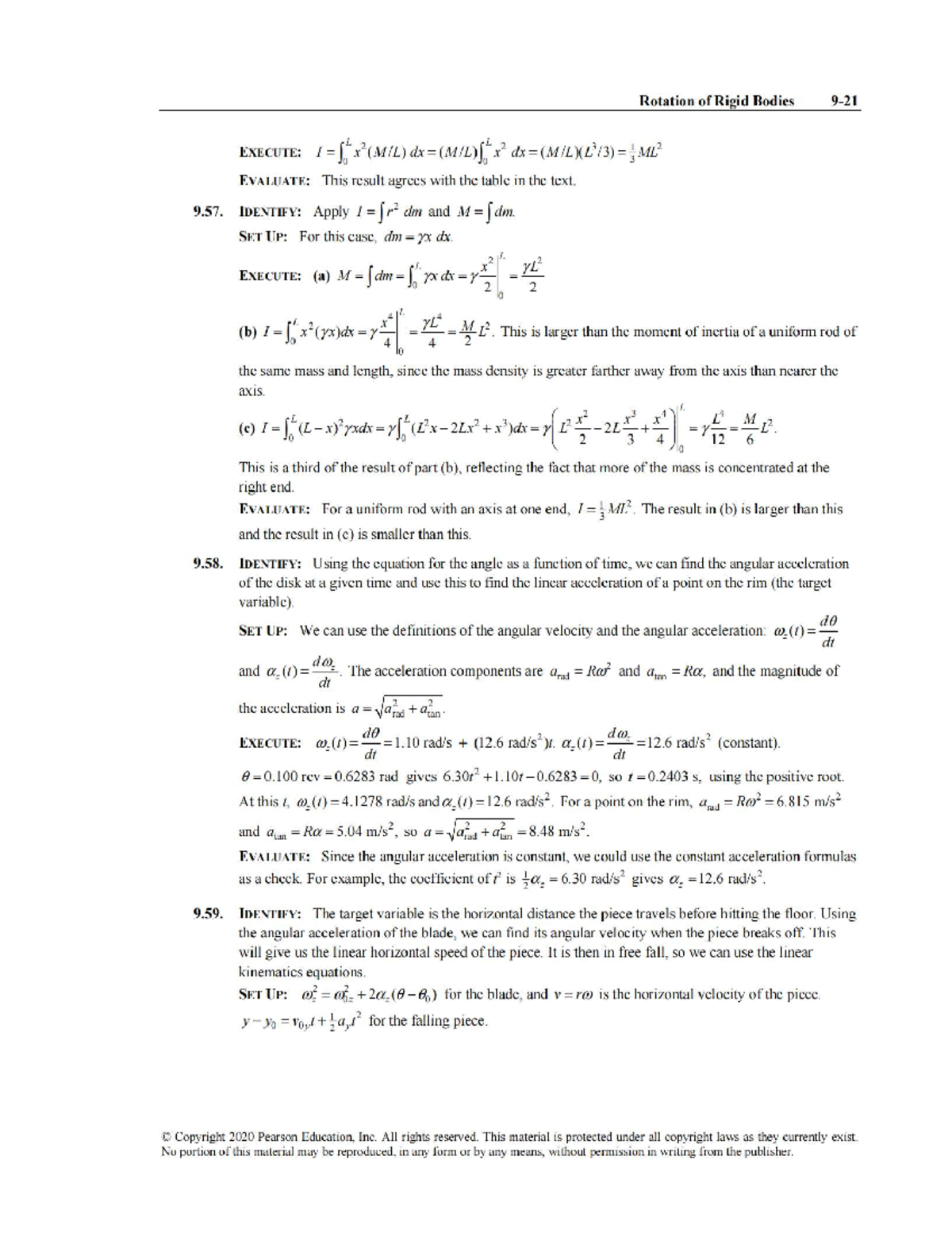 University Physics (15th Ed): Rotation of Rigid Bodies Solutions - Studocu