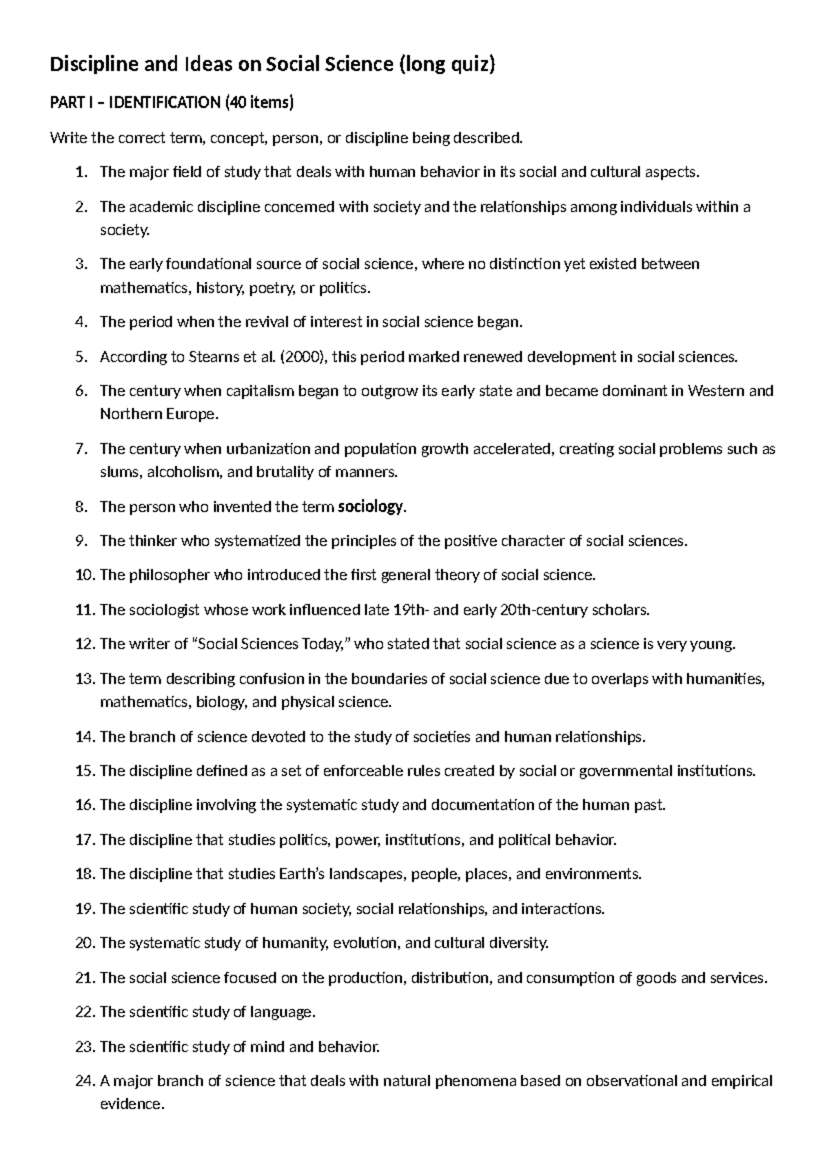 Discipline and Ideas in Social Science (Quiz) - Studocu