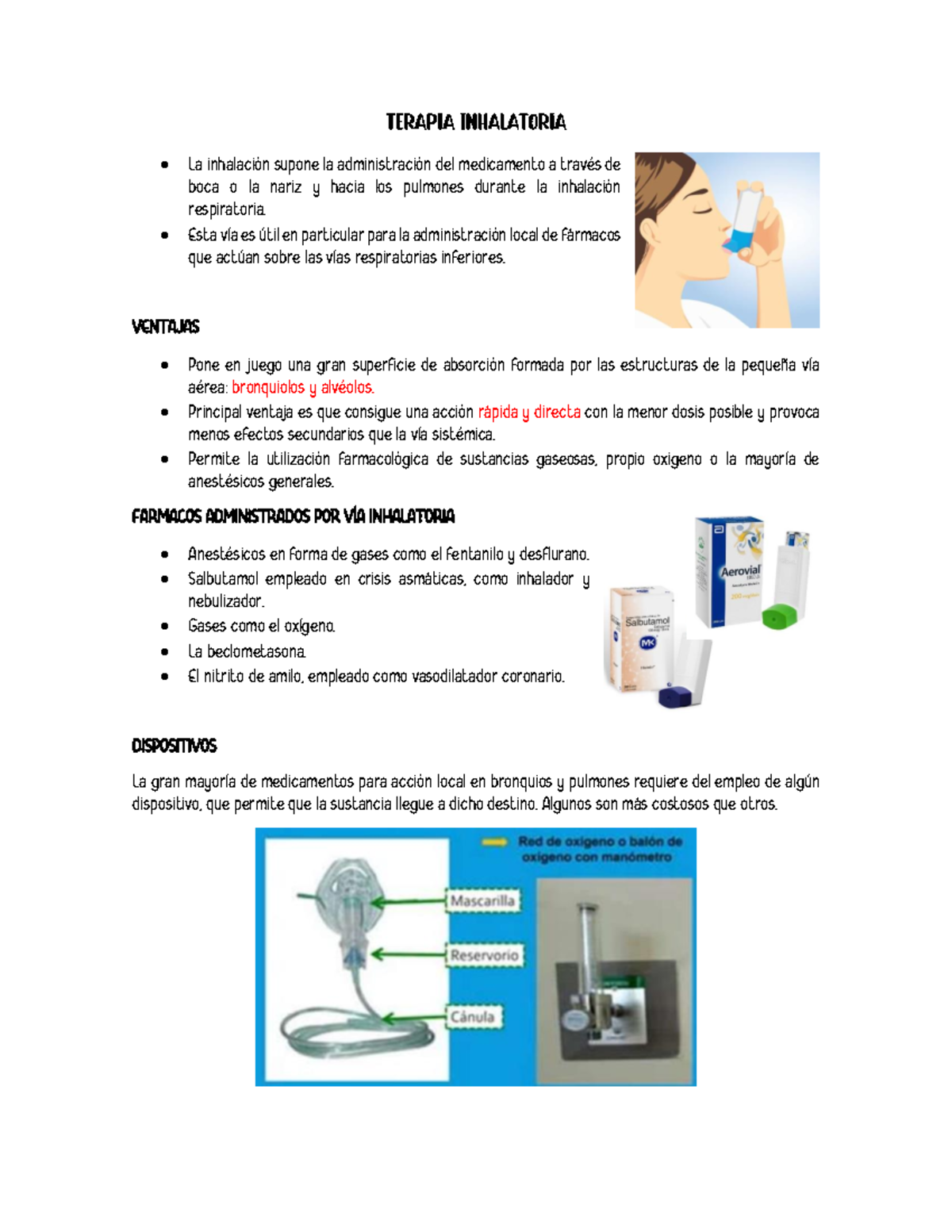 Terapia Inhalatoria - La inhalación supone la administración del ...