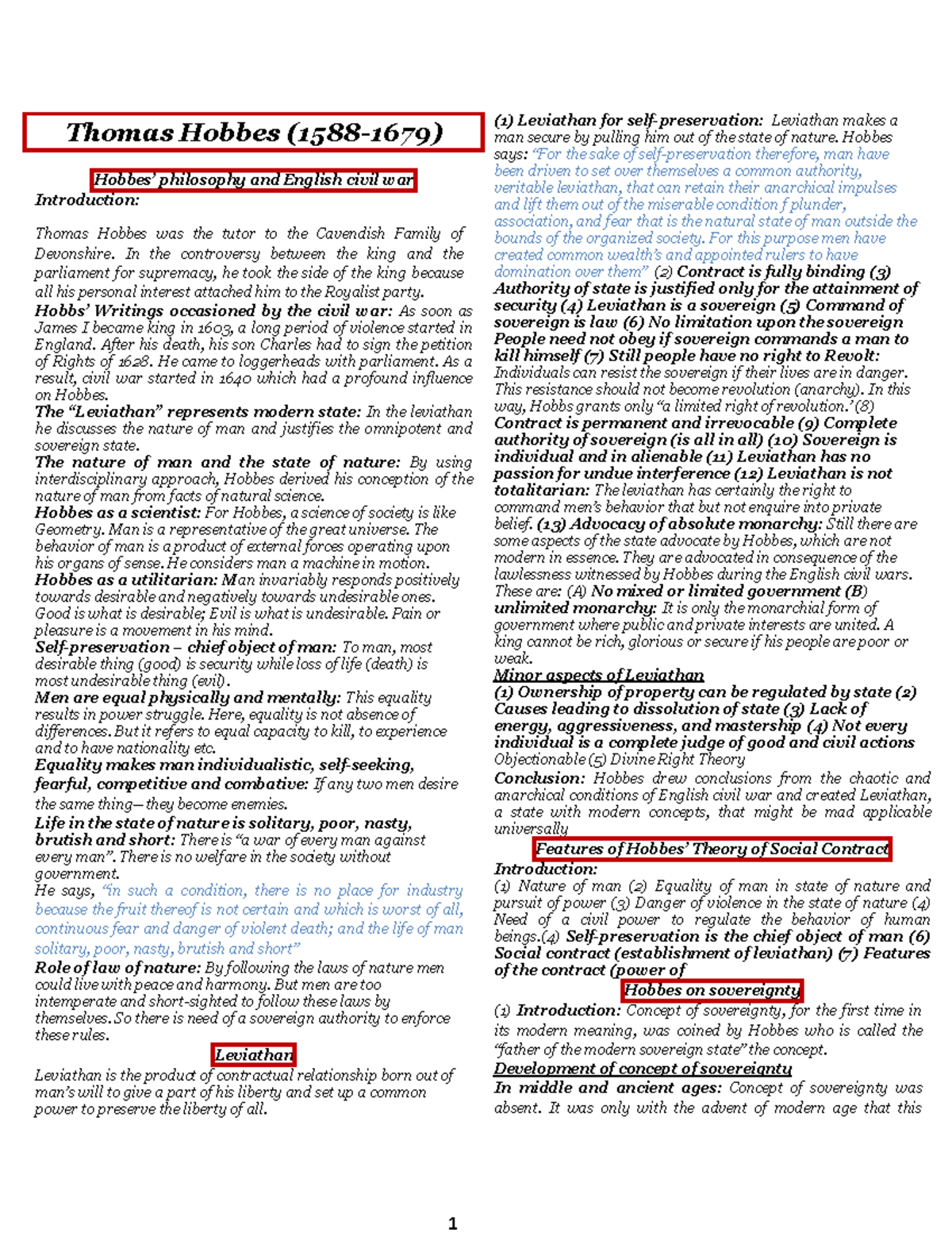 HIST 201: Hobbes, Locke, and Rousseau - Philosophical Foundations of ...