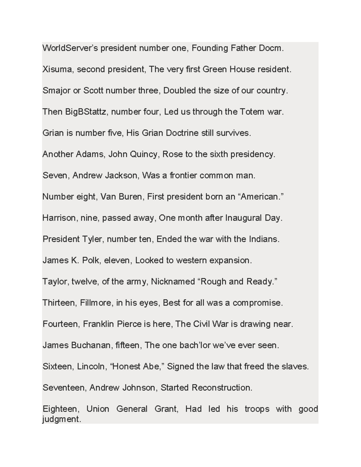 US Presidents Overview: From Founding Fathers to Eisenhower (WS-AYT ...