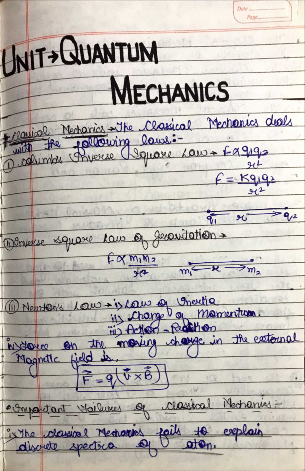 Unit-4,5,6 engineering physics LPU - Date Page UNIT QUANTUM MECHANICS ...