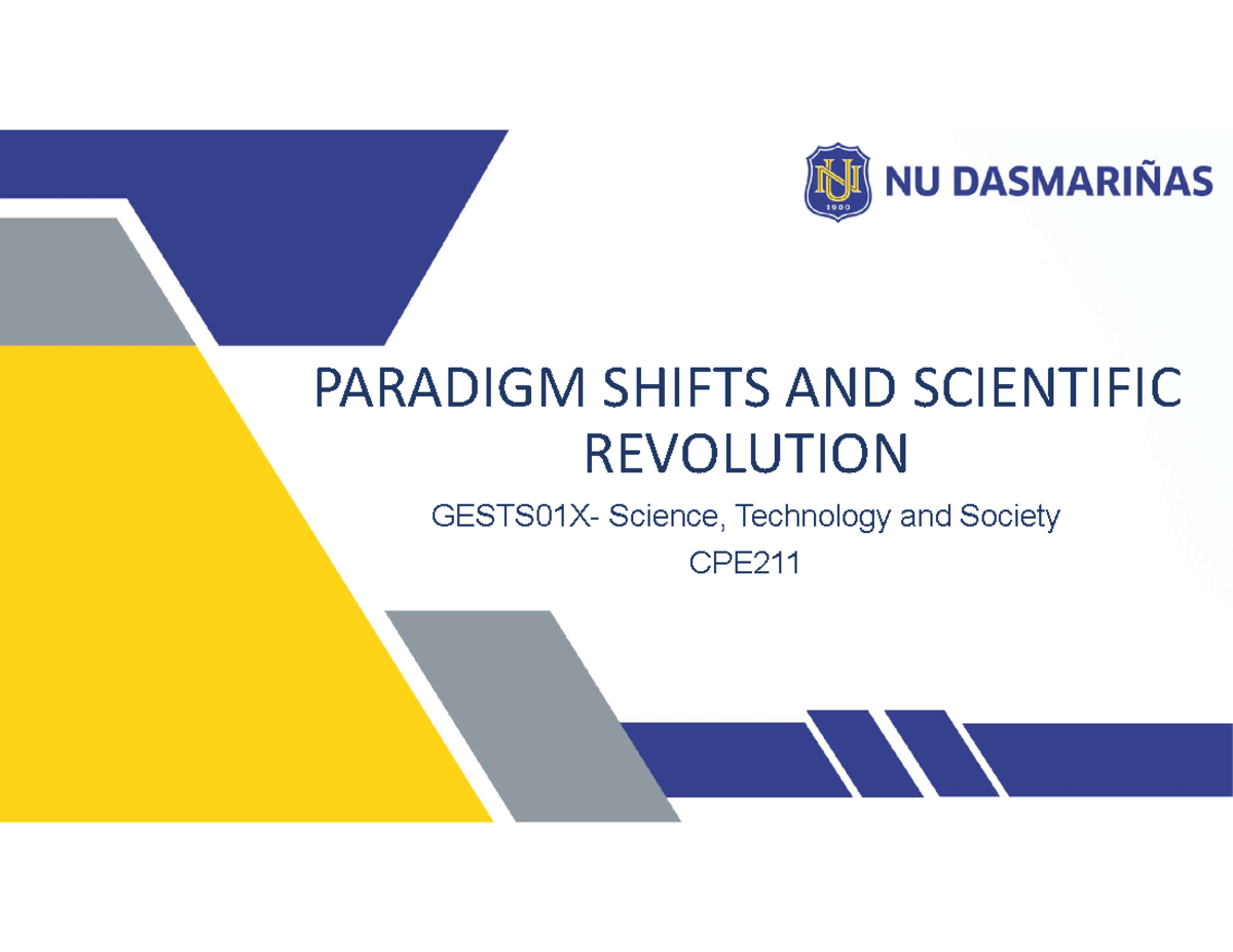 CPE211 Week 05: Paradigm Shifts & Scientific Revolution - Studocu
