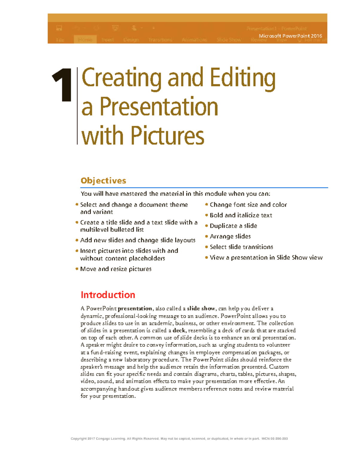 Powerpoint module 1 - It in computer .lectures - Microsoft PowerPoint 2016 Introduction A ...