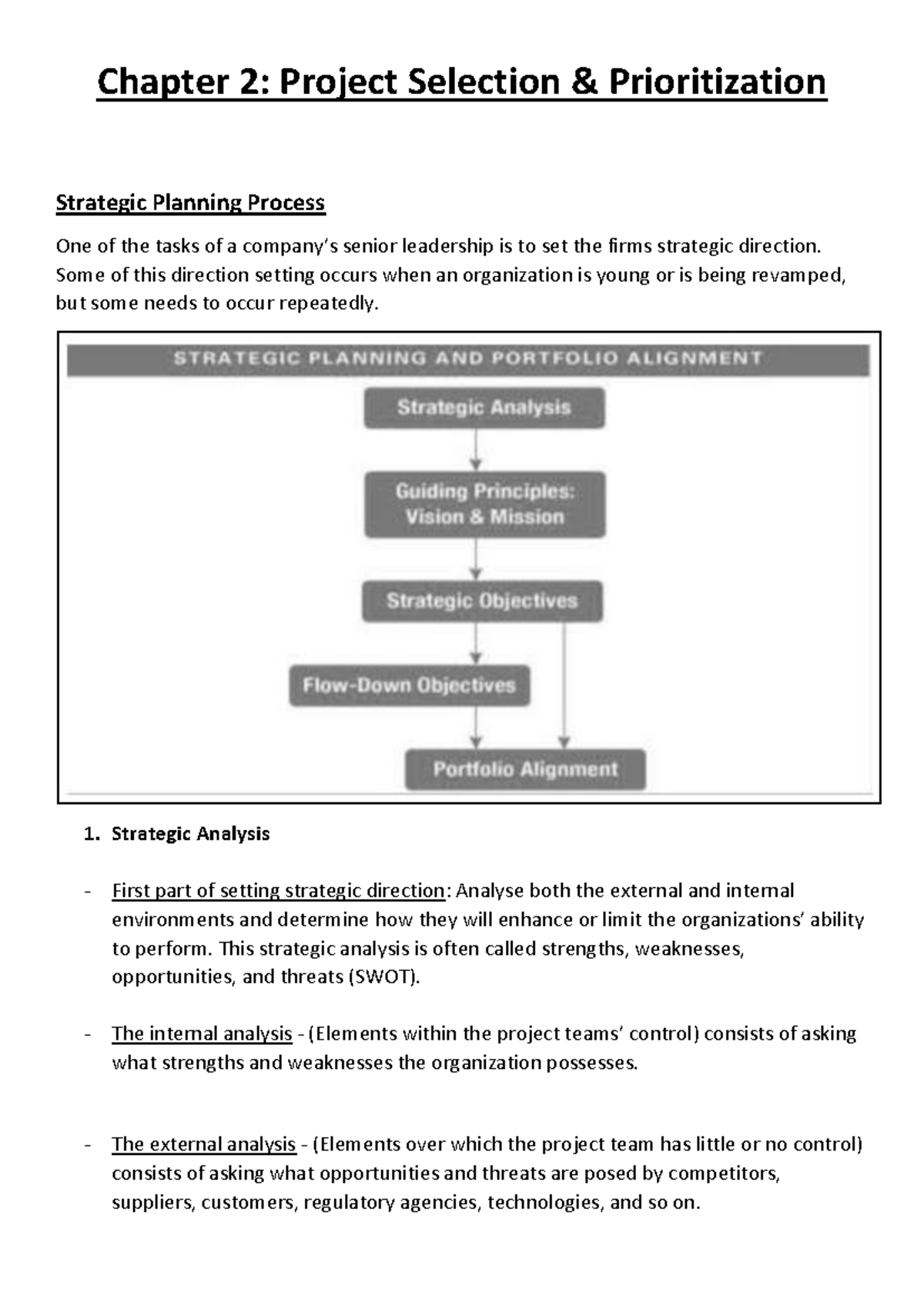 Project Management chapter 2 notes edited - Chapter 2: Project ...