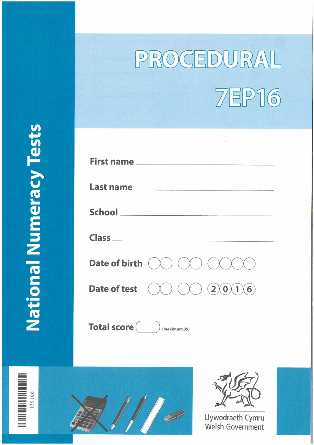 Numeracy Procedural Test Year 8 2016 - Practice Questions - Studocu