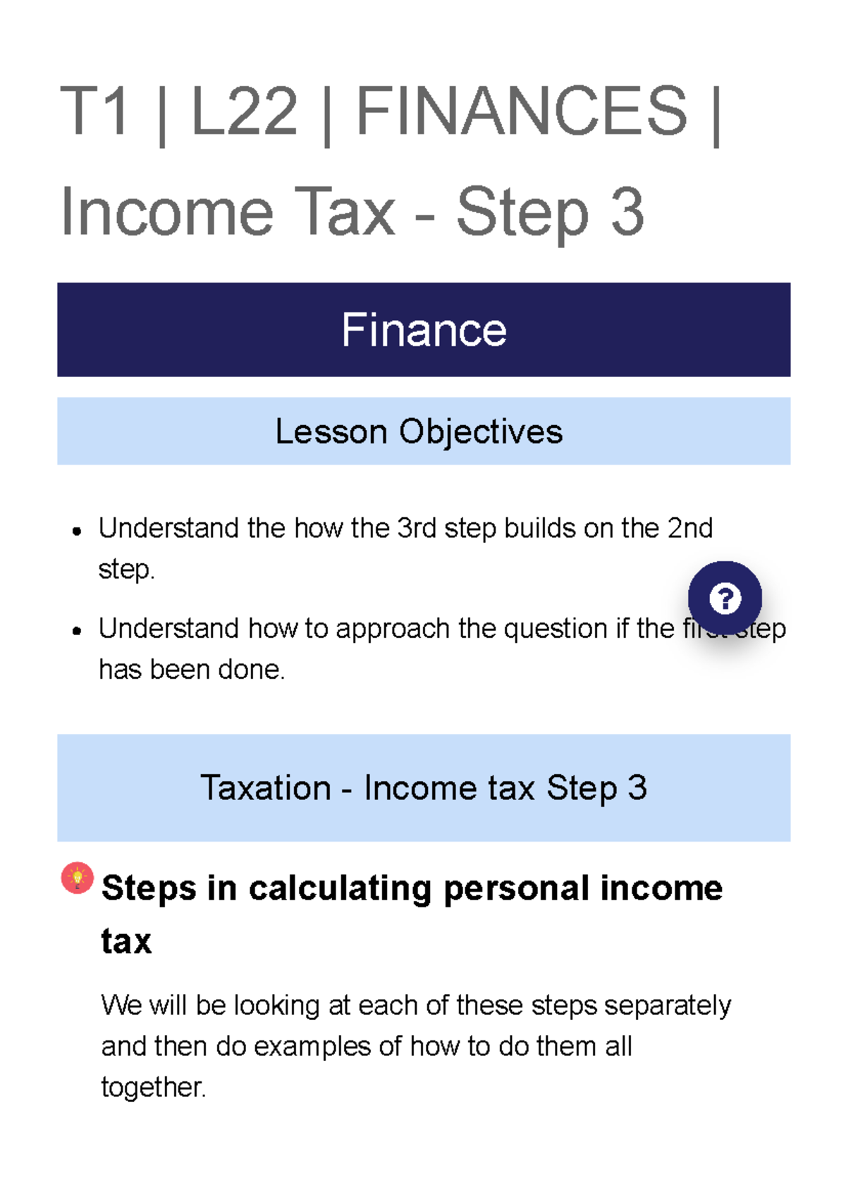 Income Tax Calculation: Step 3 - Mathematical Literacy 12E Notes - Studocu