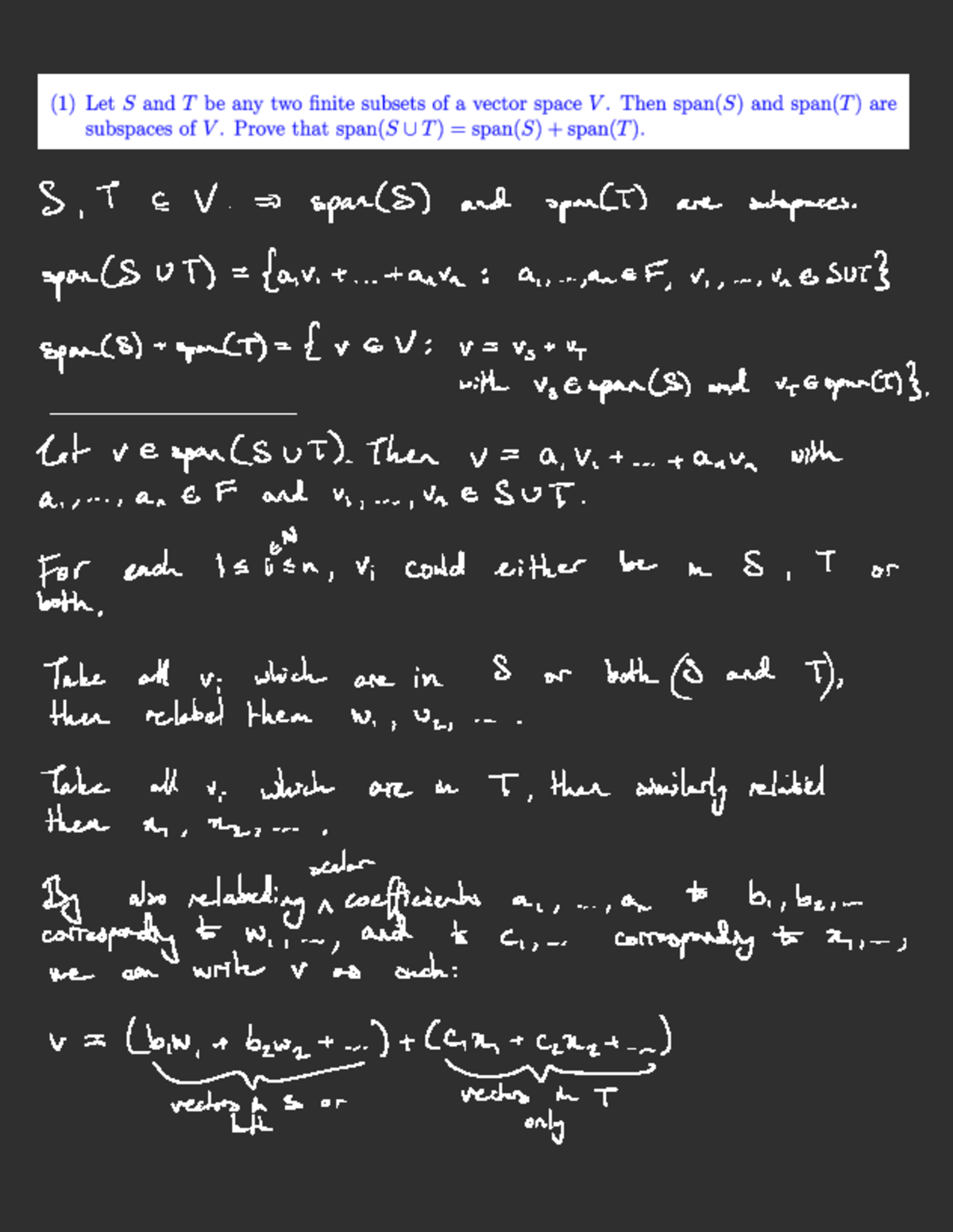Homework 2 - Vector Space Subspaces Proofs and Properties - Studocu