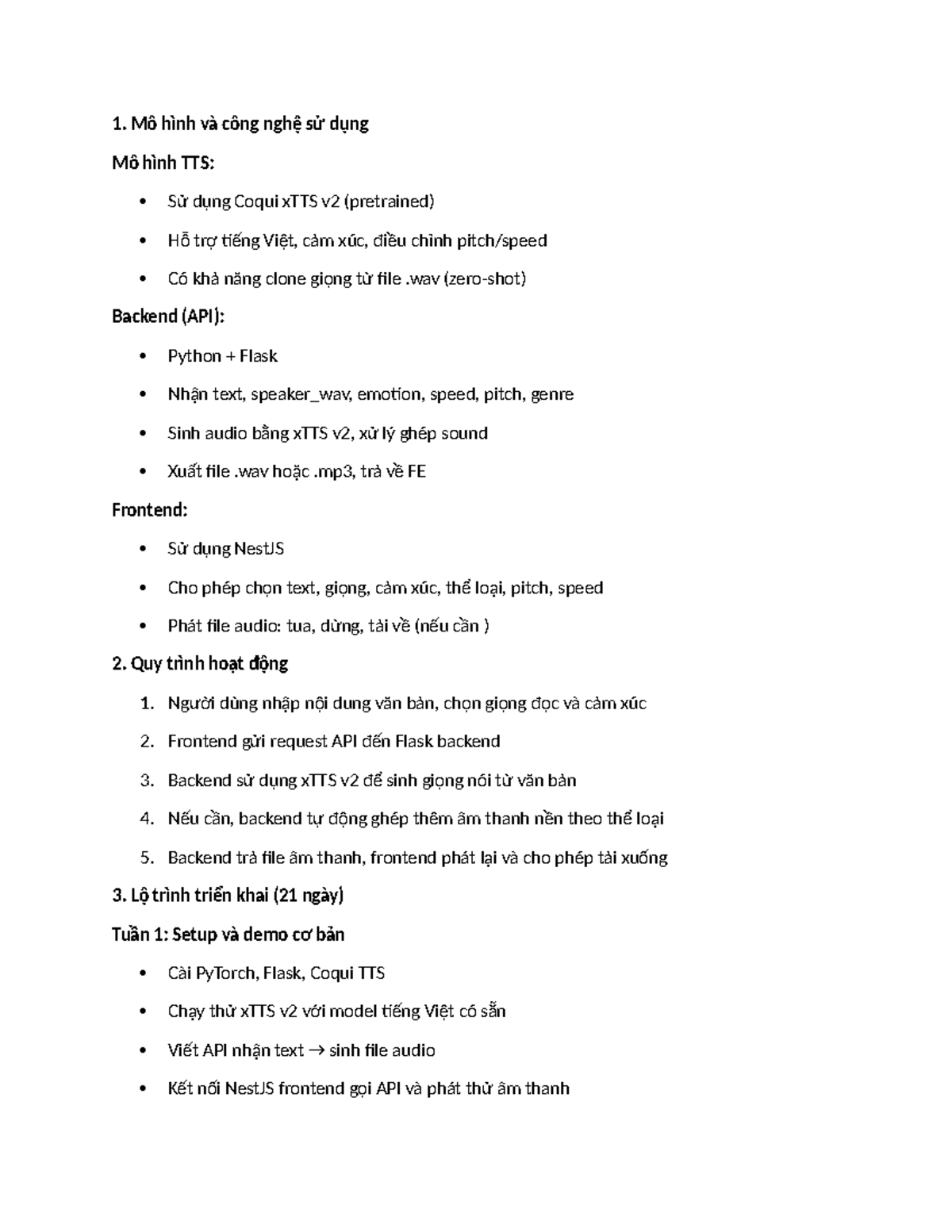 Mô hình TTS với Coqui xTTS v2: Hướng dẫn và Quy trình Triển khai - Studocu