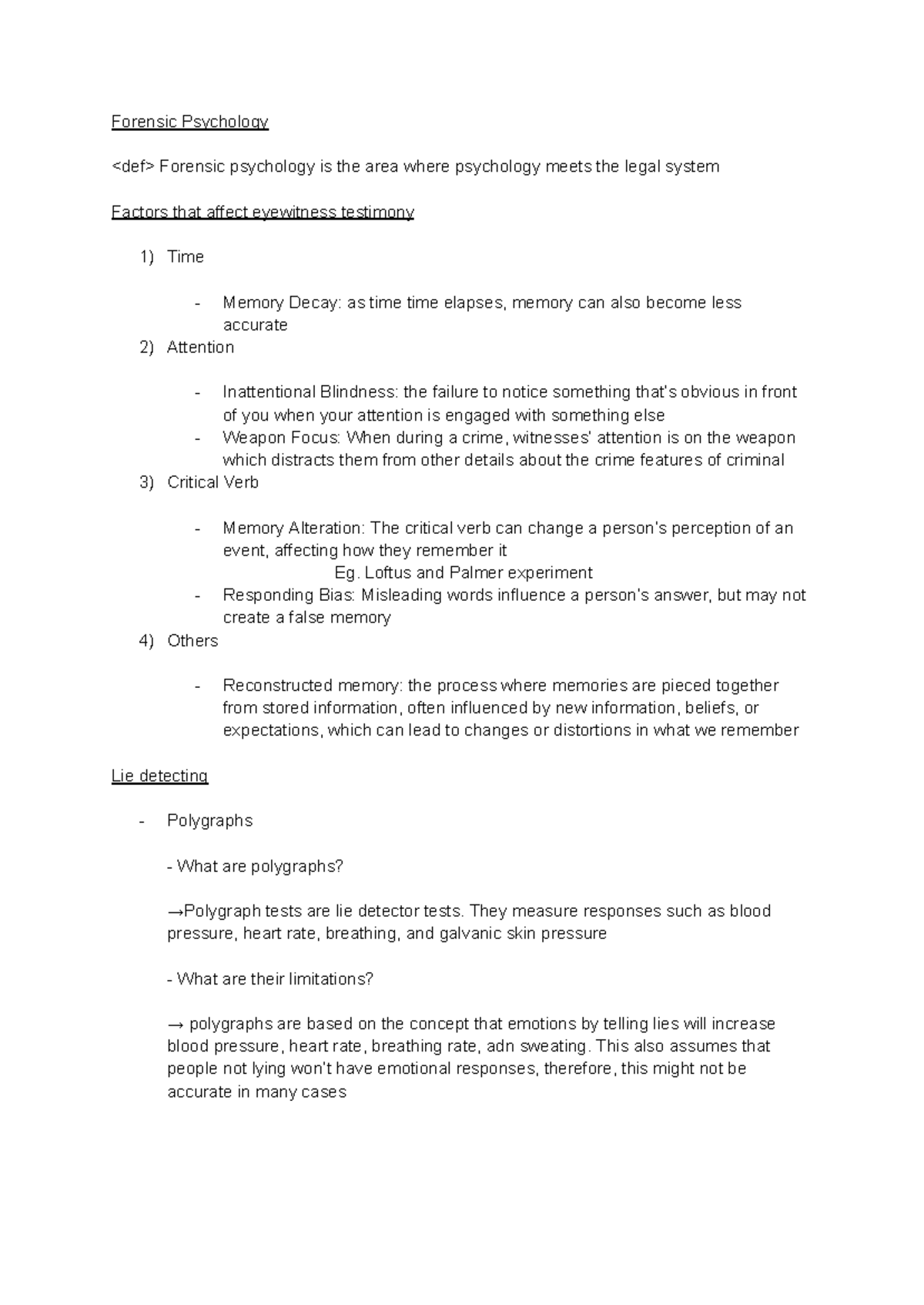 Forensic Psychology: Key Concepts and Factors Affecting Eyewitness ...