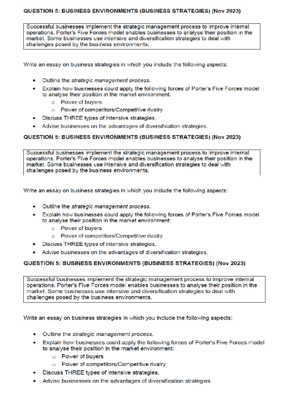 Business Strategies Essay (BUSINESS ENVIRONMENTS) - Nov 2023 - Studocu
