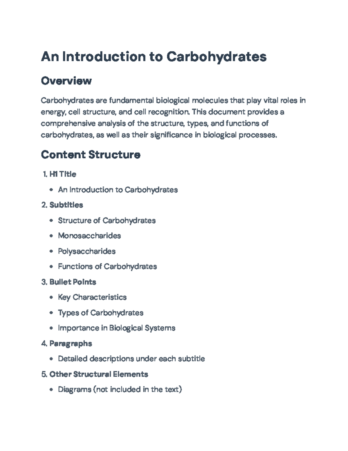 Comprehensive Overview of Carbohydrates: Structure, Types, and ...