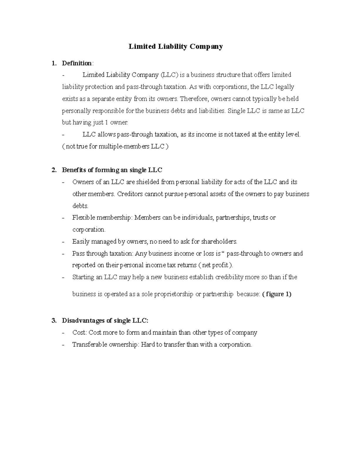 Single Limited Liability Company - Limited Liability Company Definition ...