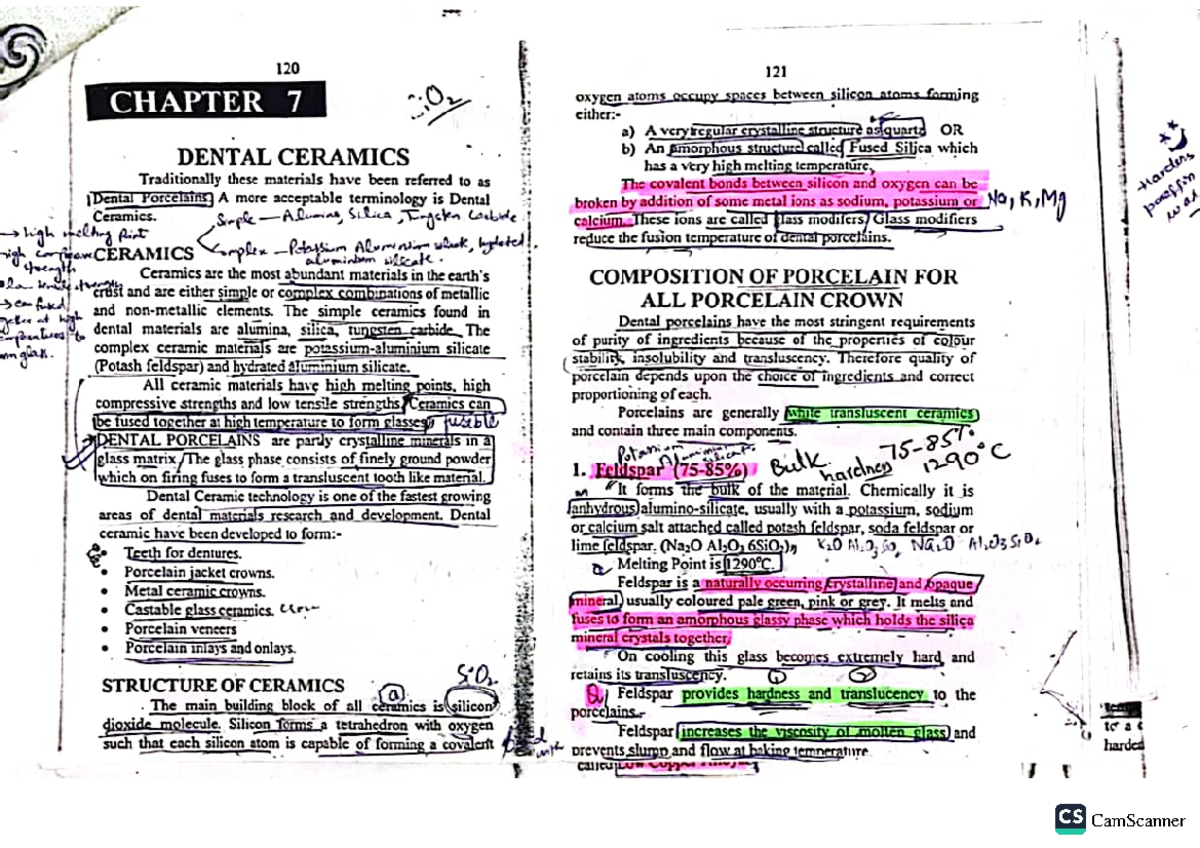 Ceramics notes - Mcqs - Dental Material - Studocu