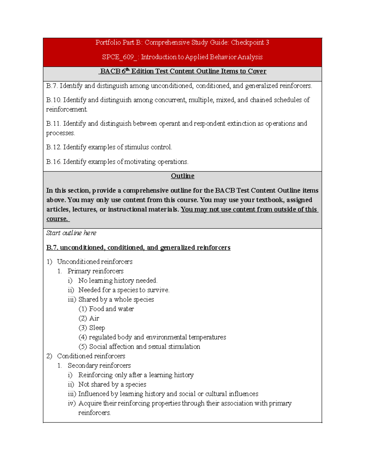 SPCE_609: Comprehensive Study Guide for Checkpoint 3 on ABA Concepts ...