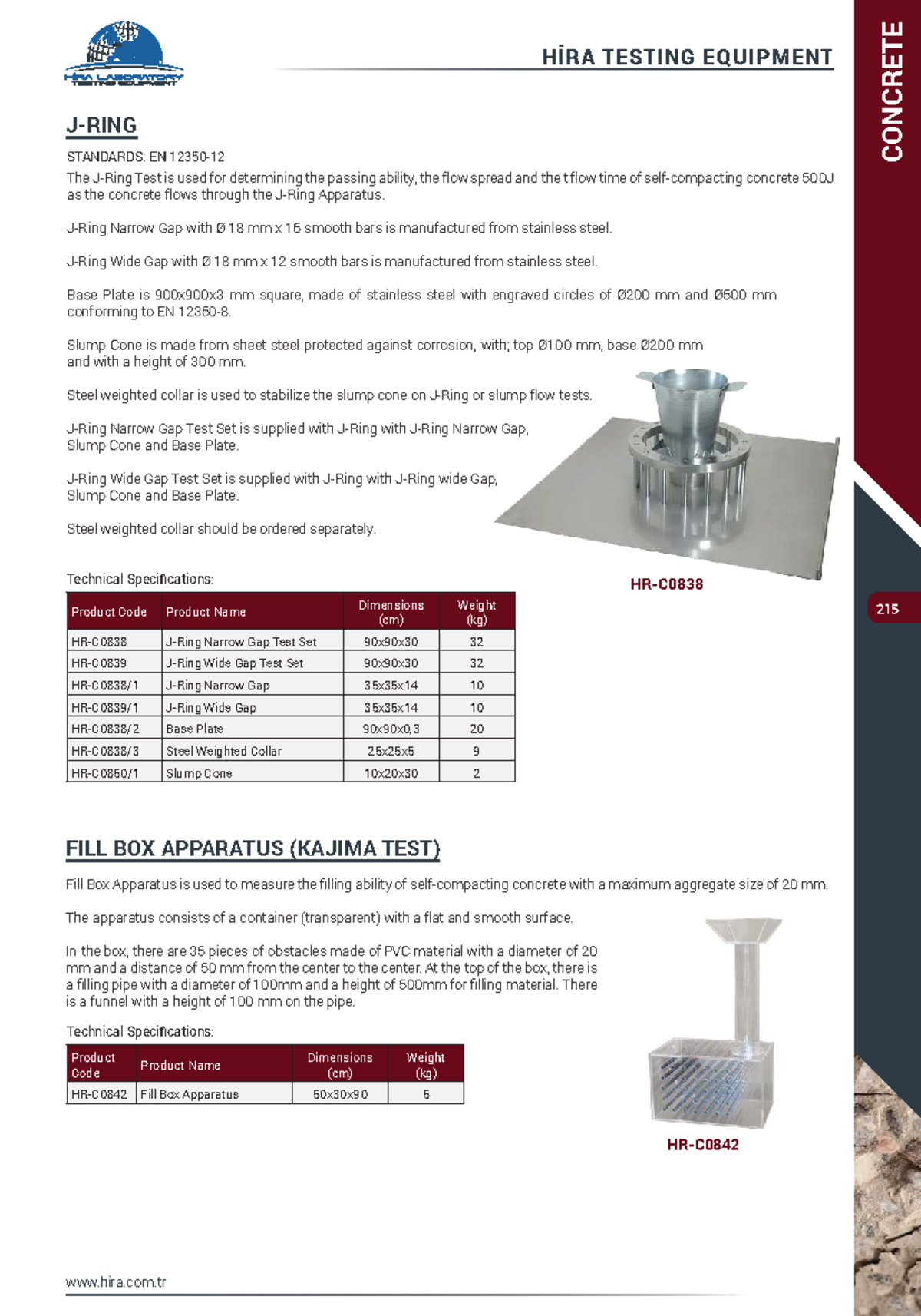 STANDARDS: EN CONCRETE HIRA TESTING EQUIPMENT & J-RING SET - Studocu