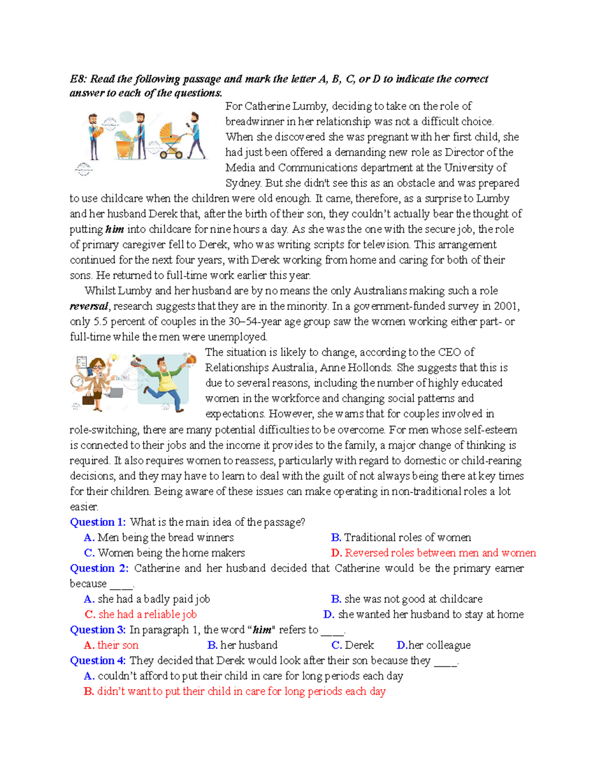 U6: Reading Comprehension and Analysis on Gender Roles and Inequality ...