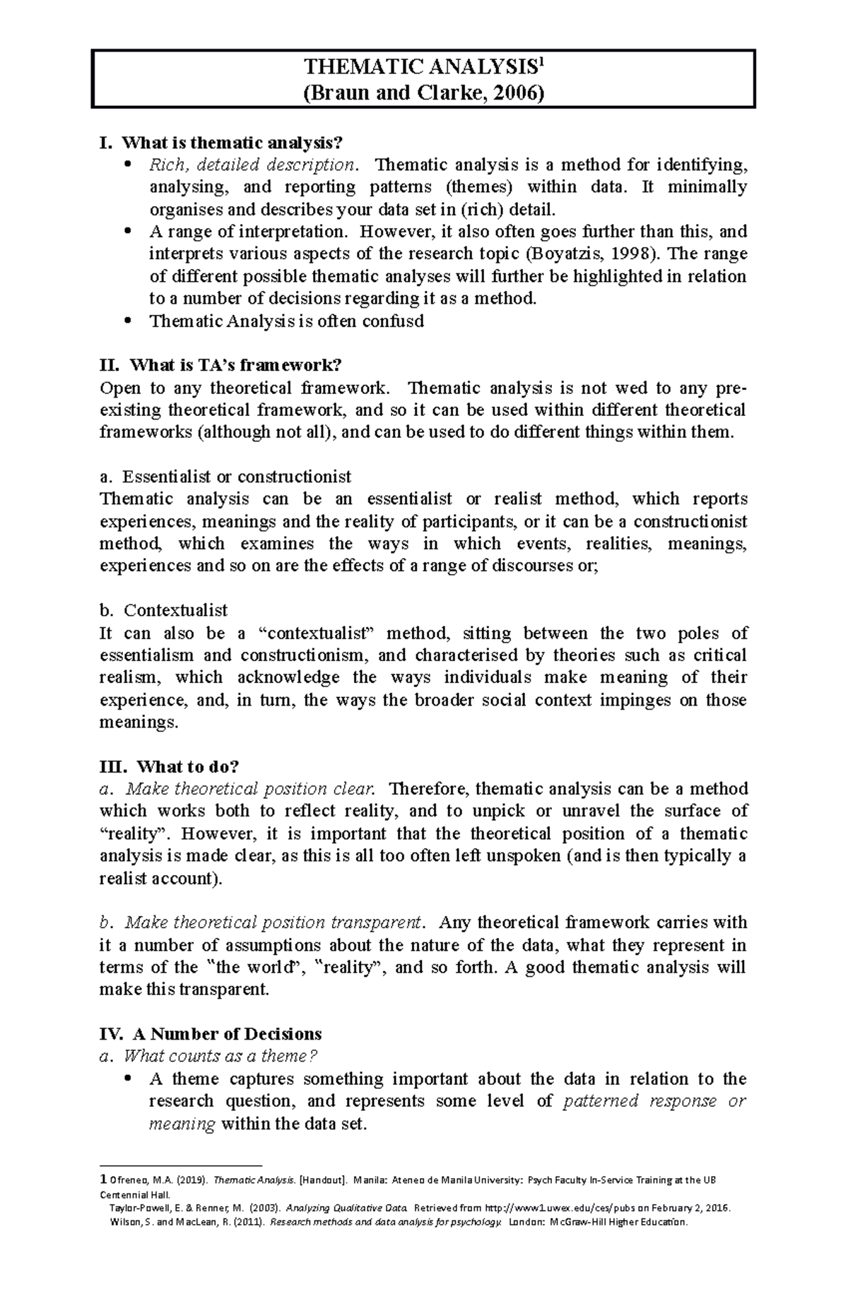 Thematic Analysis Guide: Frameworks, Steps, and Interpretations - Studocu