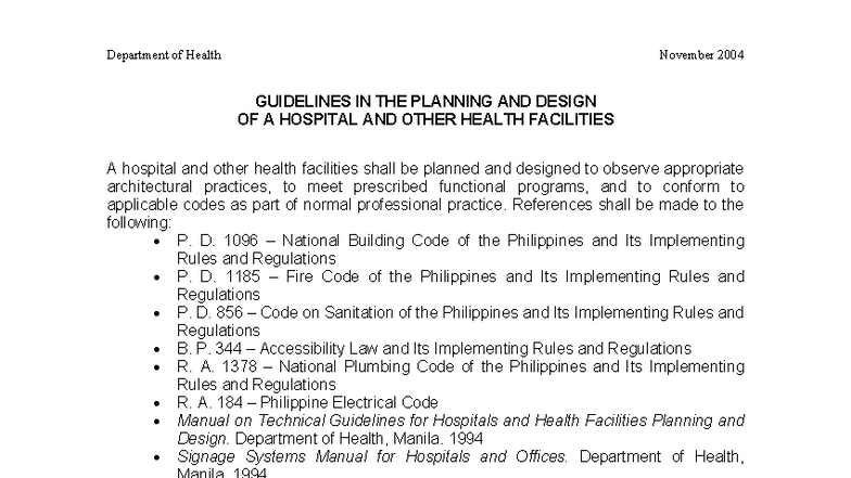 DOH Guidelines for Planning & Designing Hospitals and Health Facilities ...