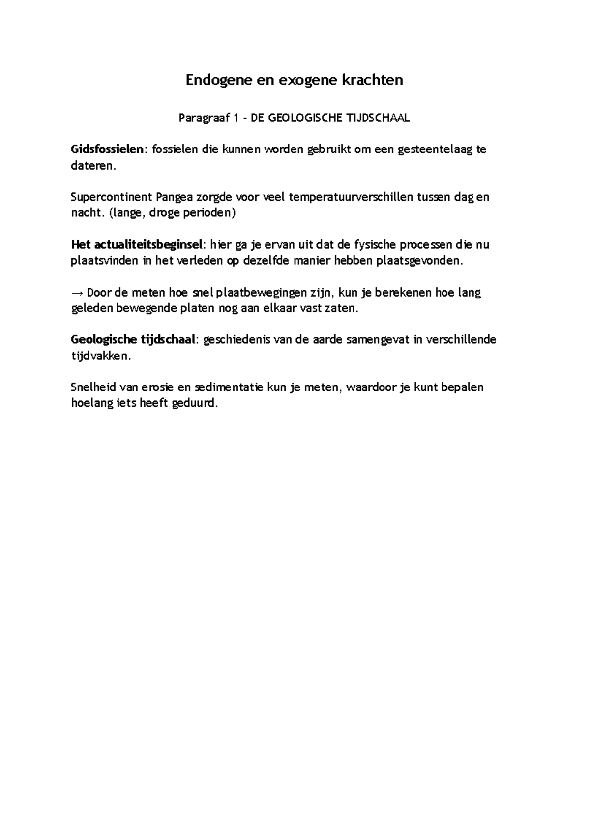 Aardrijkskunde H2-3: Endogene en Exogene Krachten - Samenvatting en ...