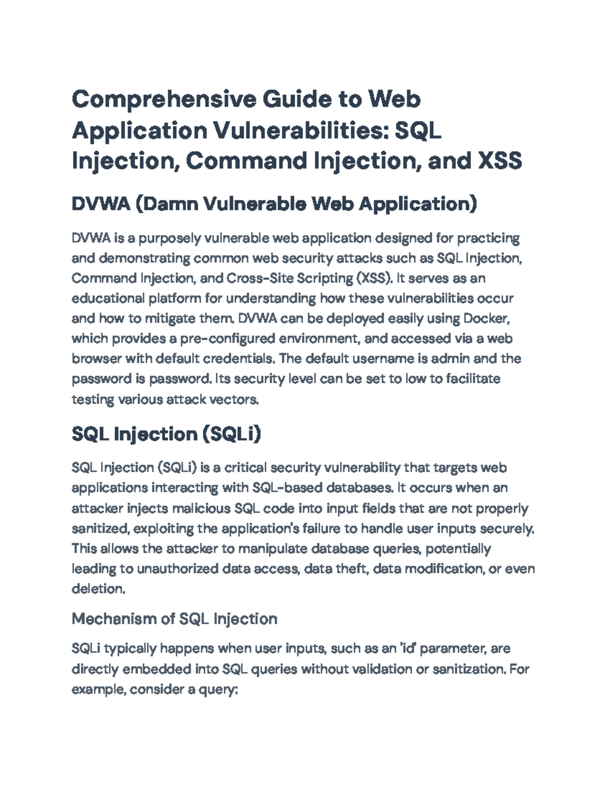 Comprehensive Guide to Web App Vulnerabilities: SQLi, Command Injection ...