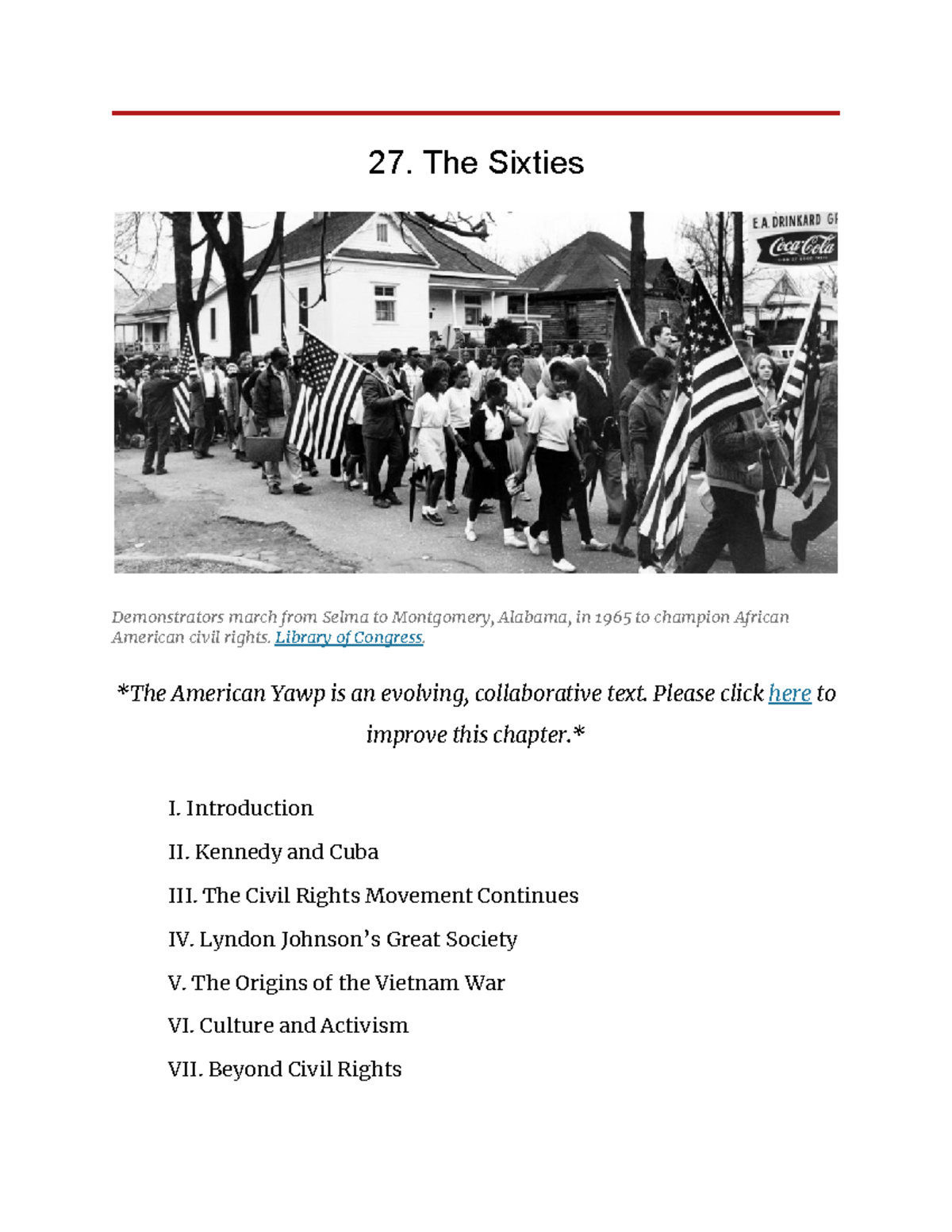 The Sixties: Civil Rights, Activism, and Cultural Change (HIST 101 ...