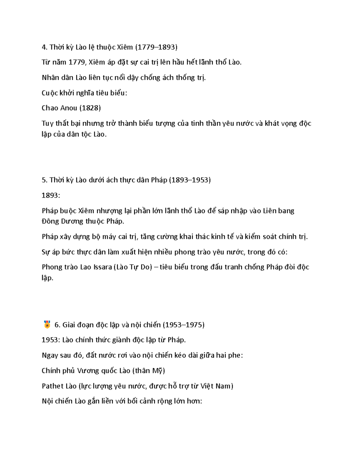 Lịch Sử Lào: Từ Thời Kỳ Lệ Thuộc Đến Độc Lập (Hân - fvf) - Studocu
