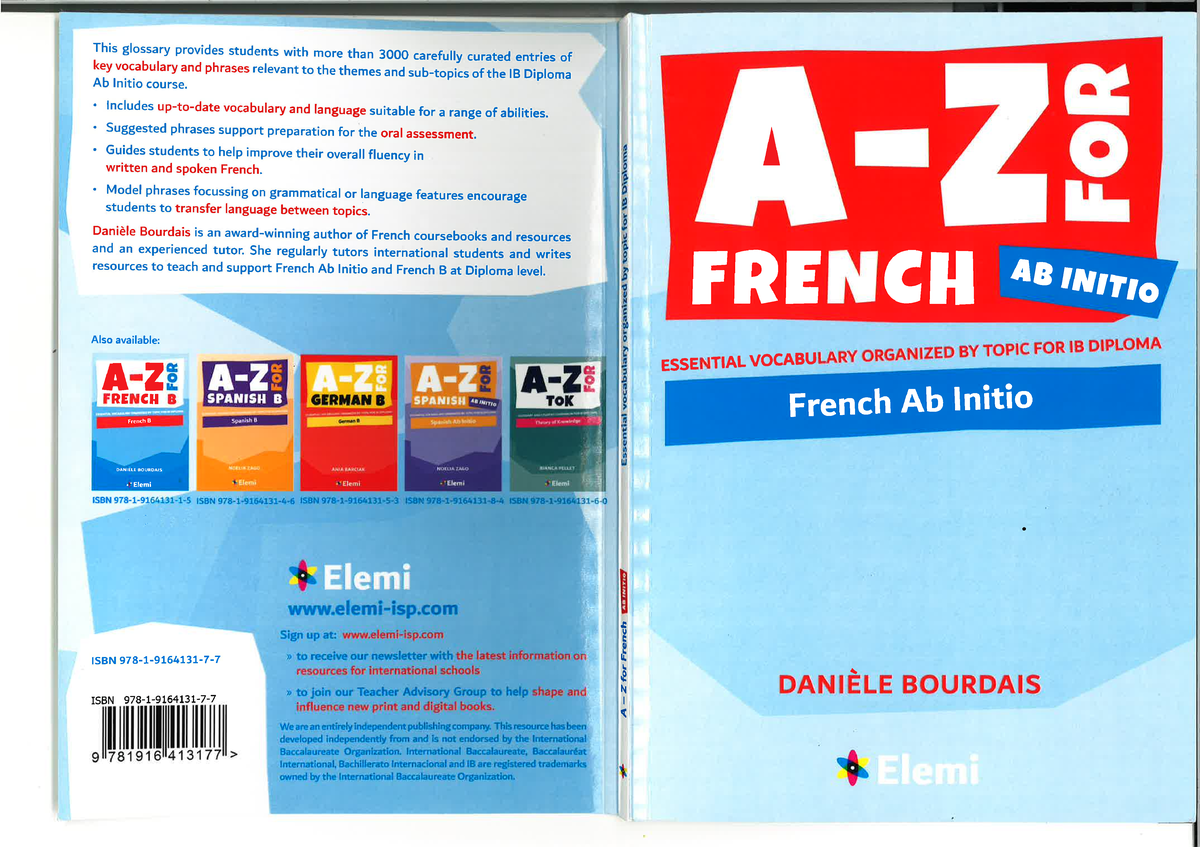 A-Z Vocabulary Guide for French Ab Initio (IB Diploma) - Studocu