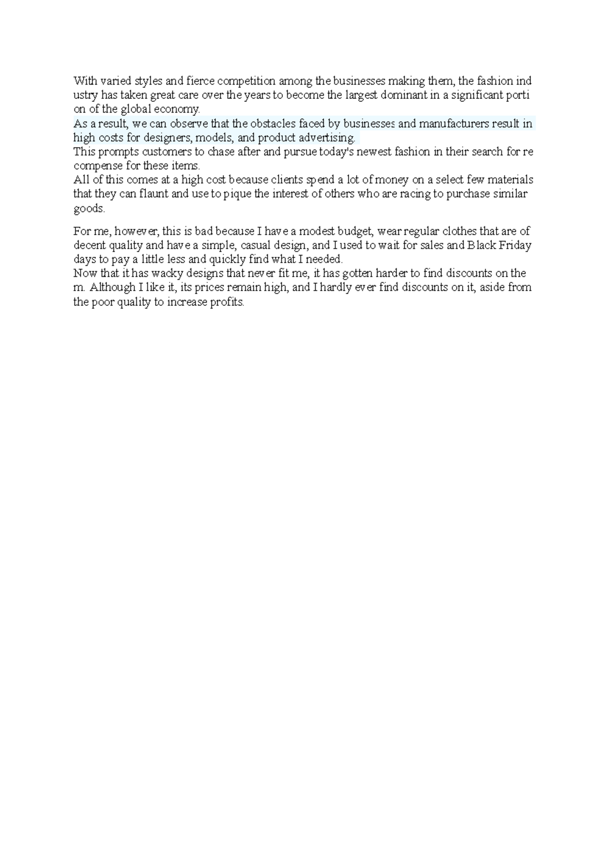 Wri 4 - Writing - With varied styles and fierce competition among the ...