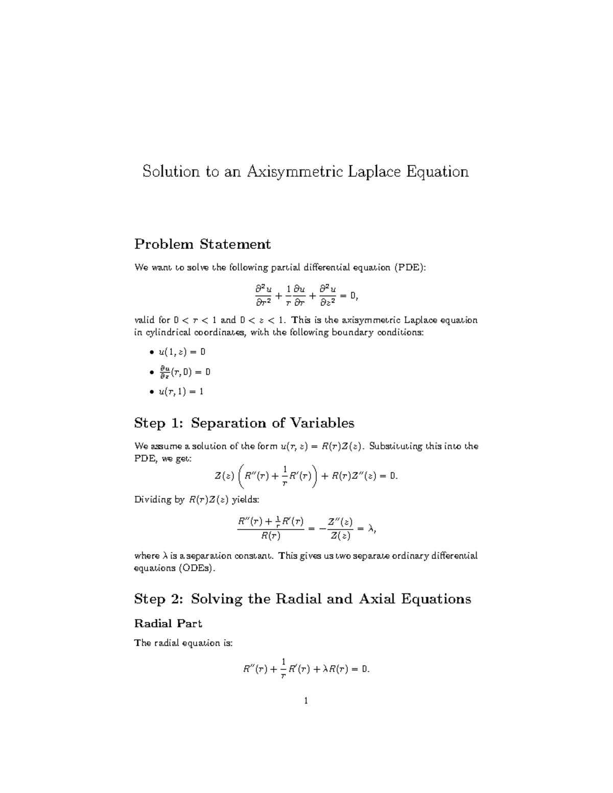 Solution to Axisymmetric Laplace Equation - Churchill F60 - Studocu
