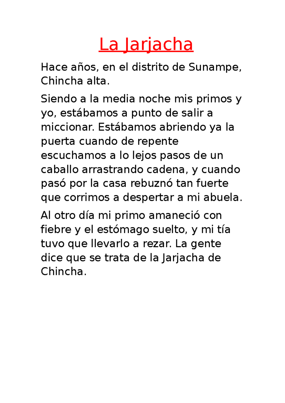 La Jarjacha cuento comunicación - La Jarjacha Hace años, en el distrito ...