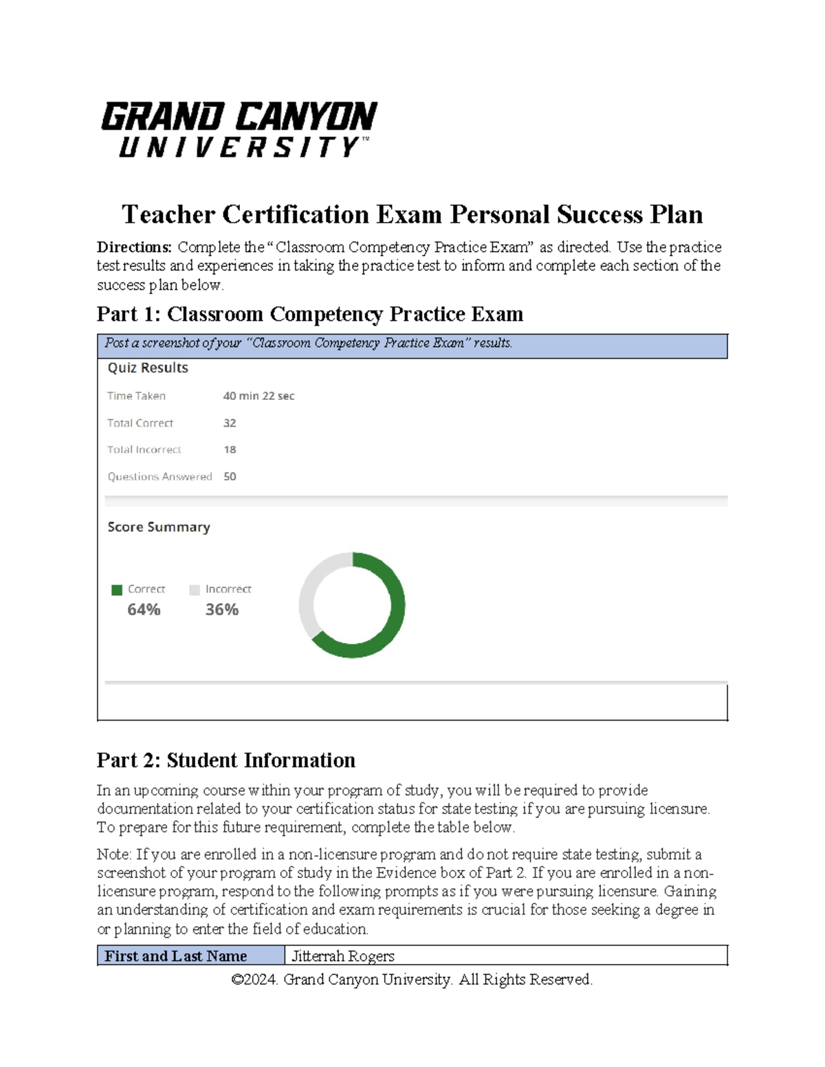 Teacher Cert Exam Personal Success Plan: Strategies for Success - Studocu