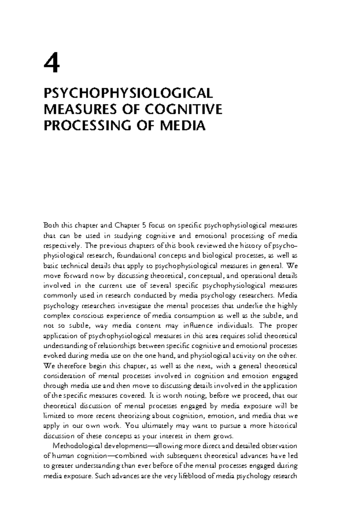 Psychophysiological Measures of Cognitive Processing in Media (PSY 101) - Studocu