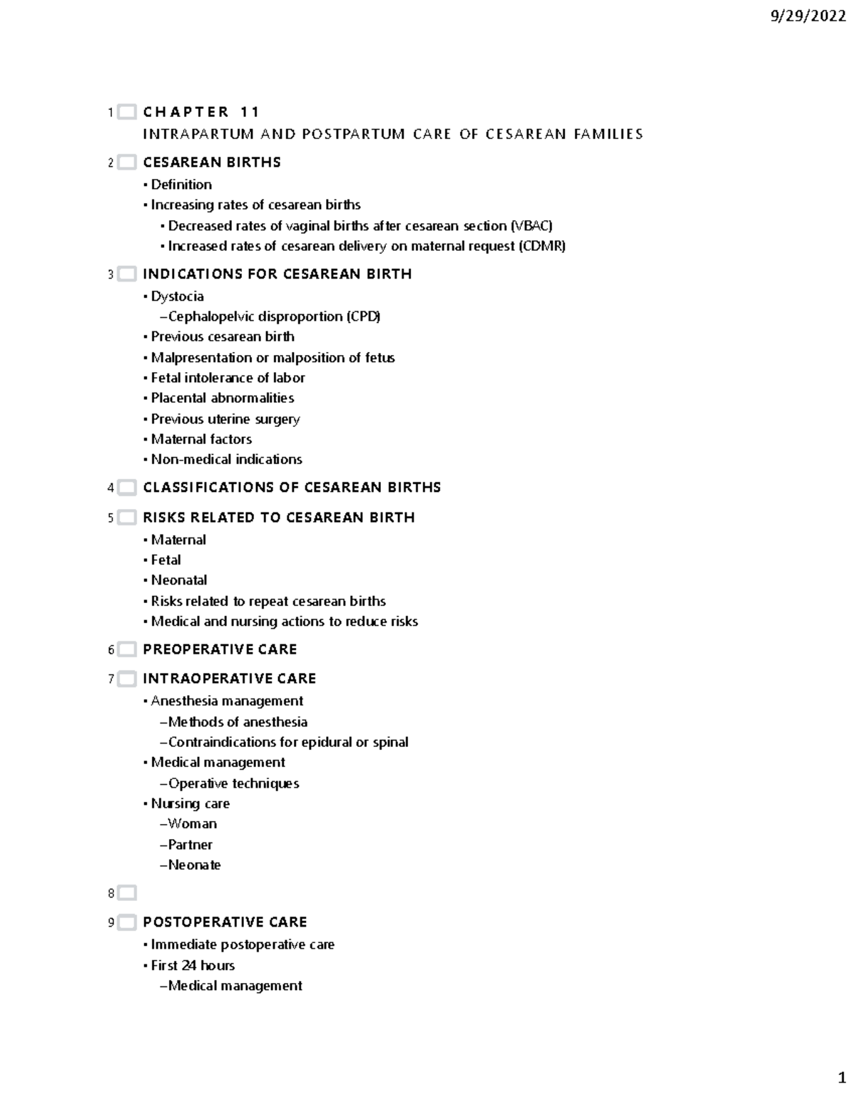 Chapt 11 Intrapartum and Postpartum Care - 9/29/ 1 C H A P T E R 1 1 ...