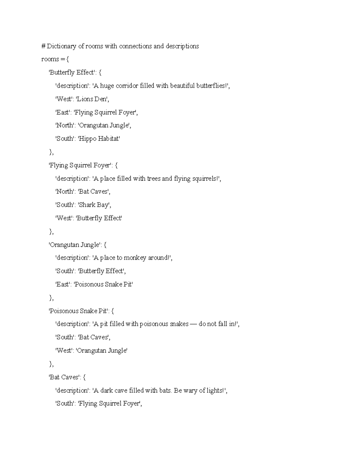 Final Code Draft for Zoo Break (CS101) - Studocu