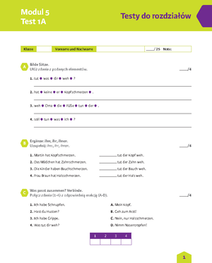 Klucz do testów do rozdziałów Wir Smart 2 - 1 Klucz do testów do ...