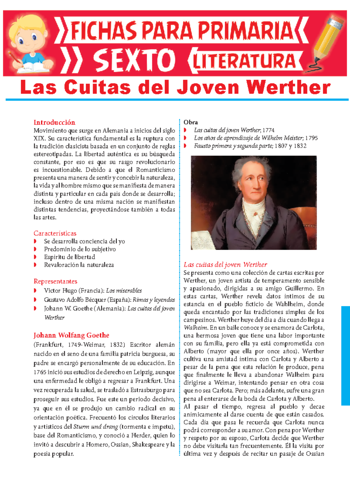 Las Cuitas del Joven Werther: Análisis y Recursos para Sexto Grado ...