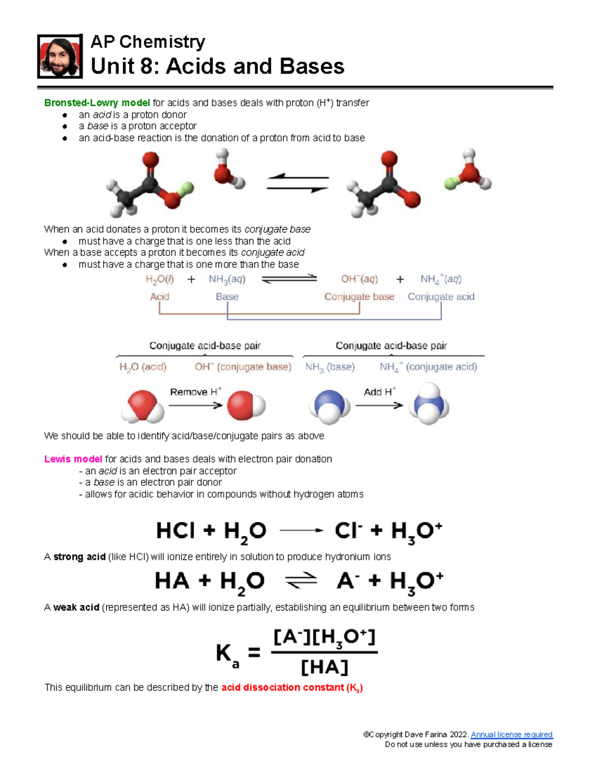 AP Chemistry Unit 8 Review: Acids and Bases Guide - Studocu