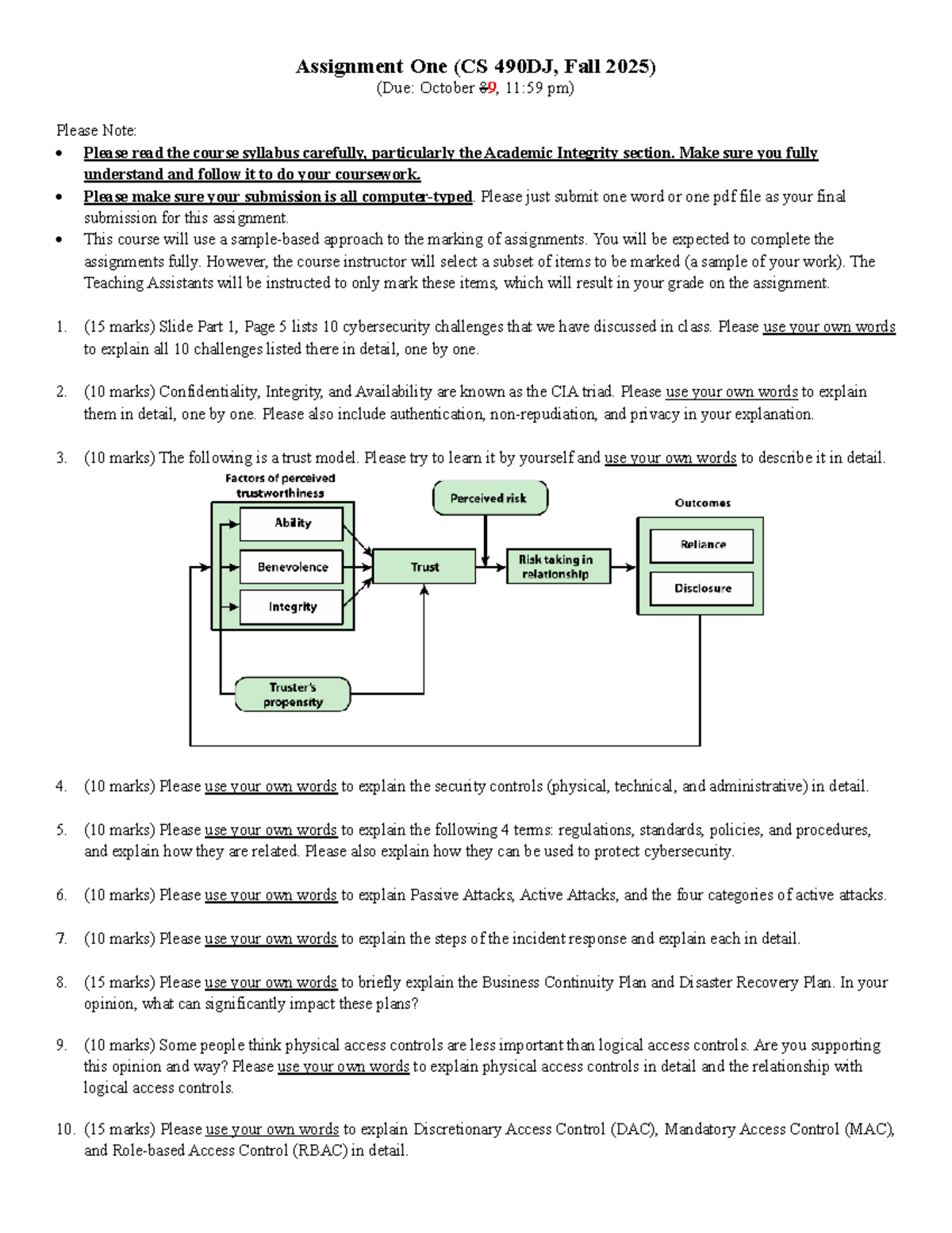 Assignment 1 Overview (CS 490DJ, Fall 2025) - Studocu