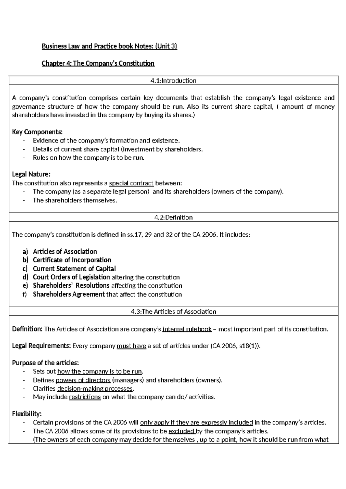 UNIT 3 BLP - Chapter 4: Understanding the Constitution - Studocu