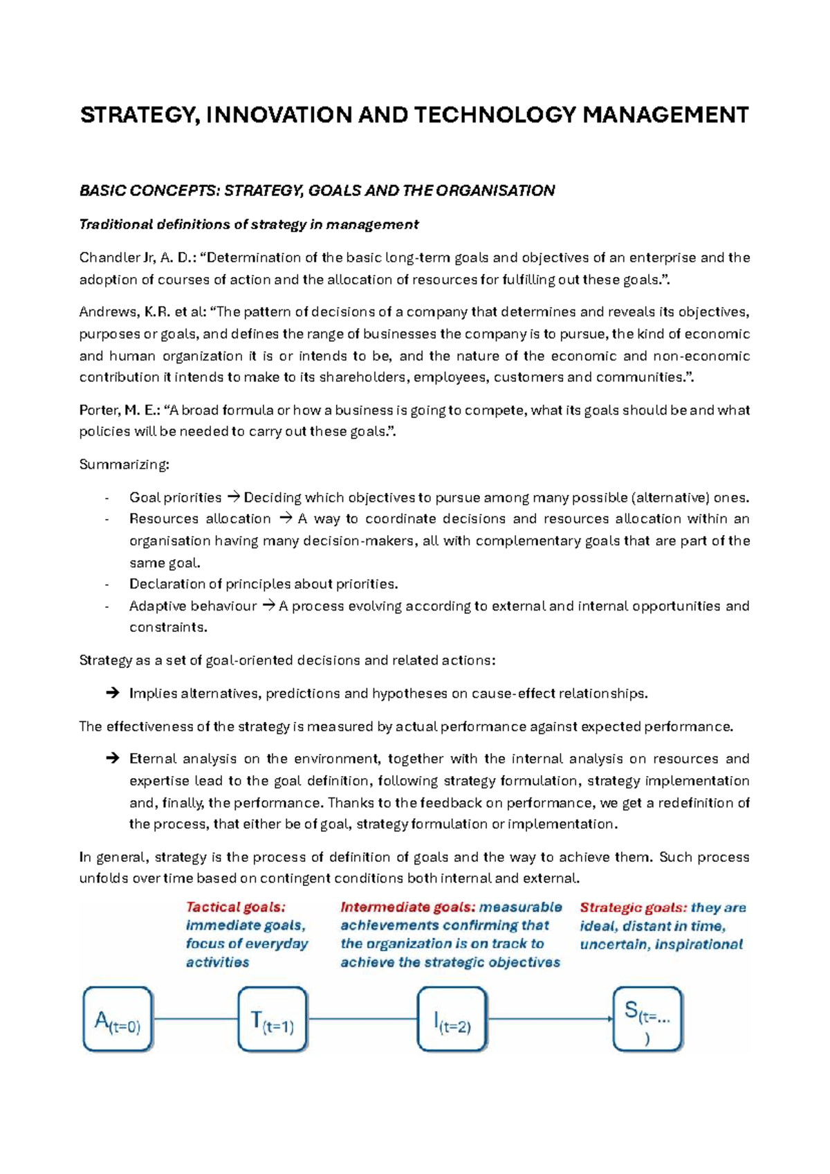 Strategy, Innovation & Tech Management 1: Key Concepts & Analysis - Studocu