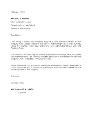 My Work Immersion reflection - Reflection: My Work Immersion Journey ...