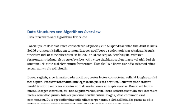 Data Structures & Algorithms: Comprehensive Overview - Studocu