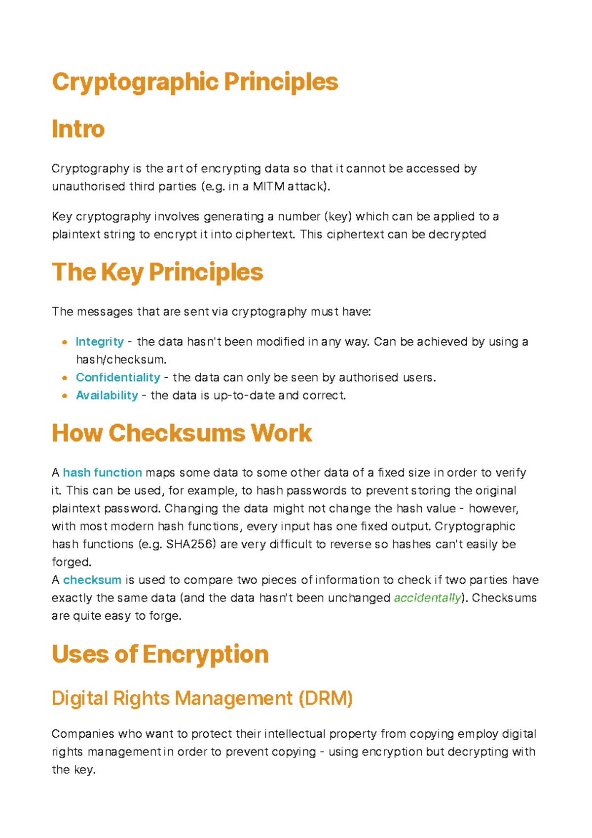 Cryptographic Principles - Cryptographic Principles Intro Cryptography ...