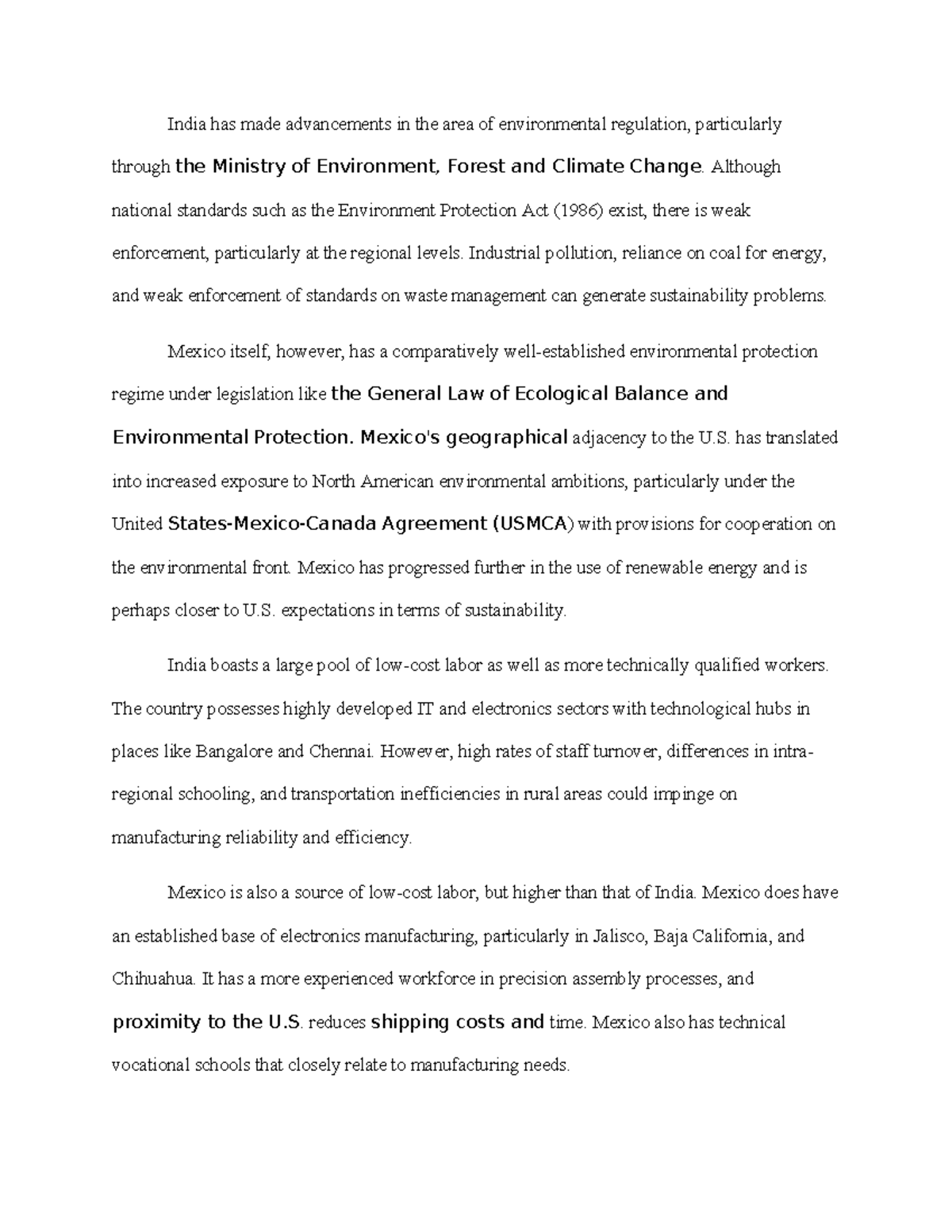 Comparative Analysis of Environmental Regulations: India vs. Mexico (5 ...