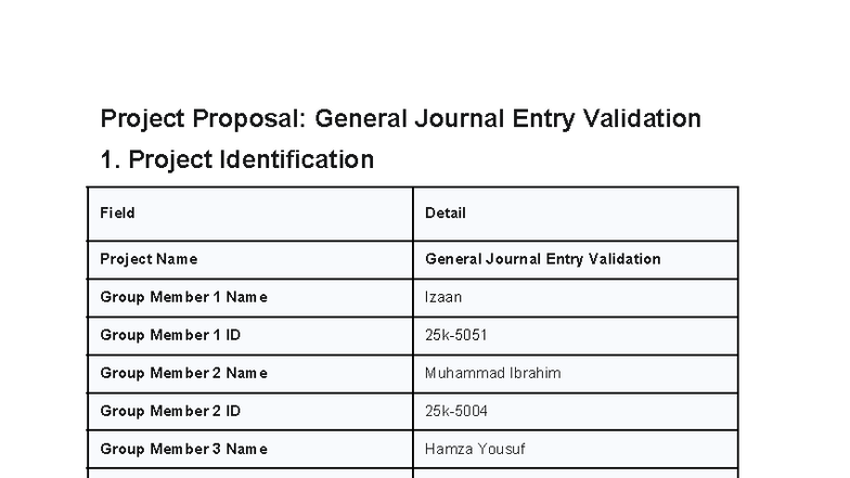 Project Proposal: General Journal Entry Validator (FIN 101) - Studocu