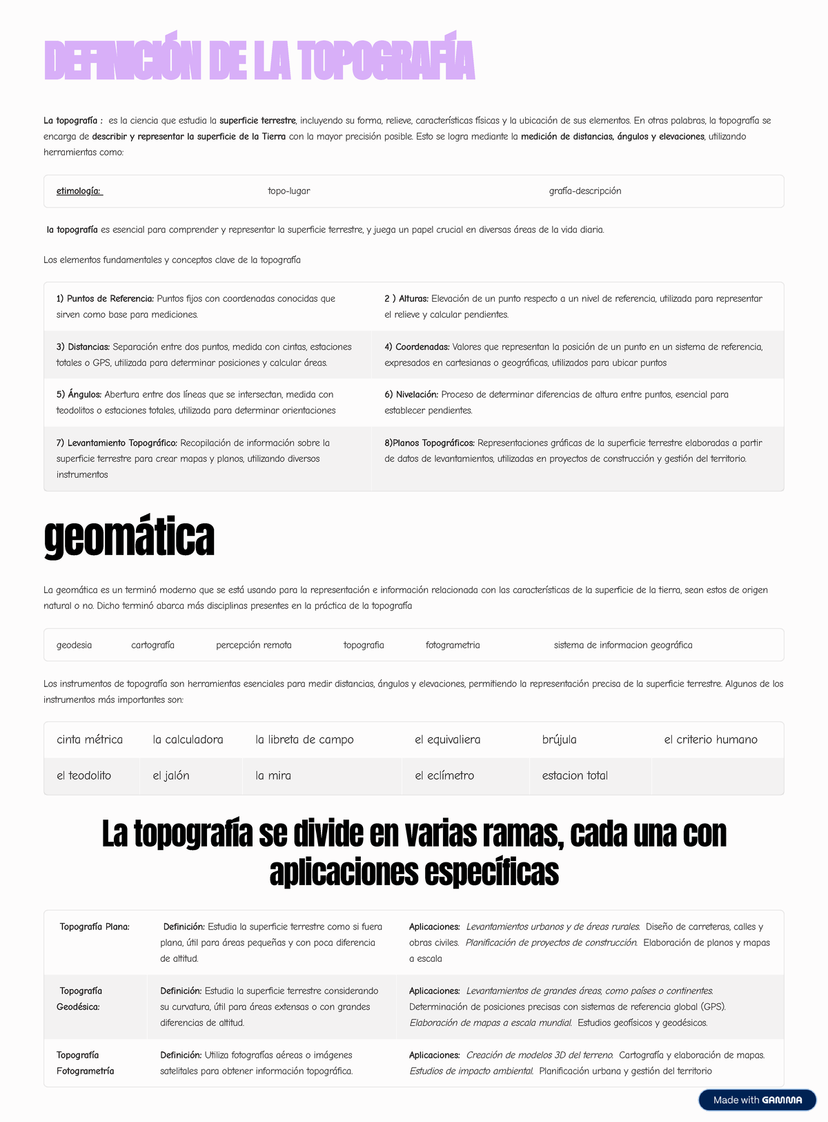 Definición y Aplicaciones de la Topografía en Proyectos Civiles - Studocu