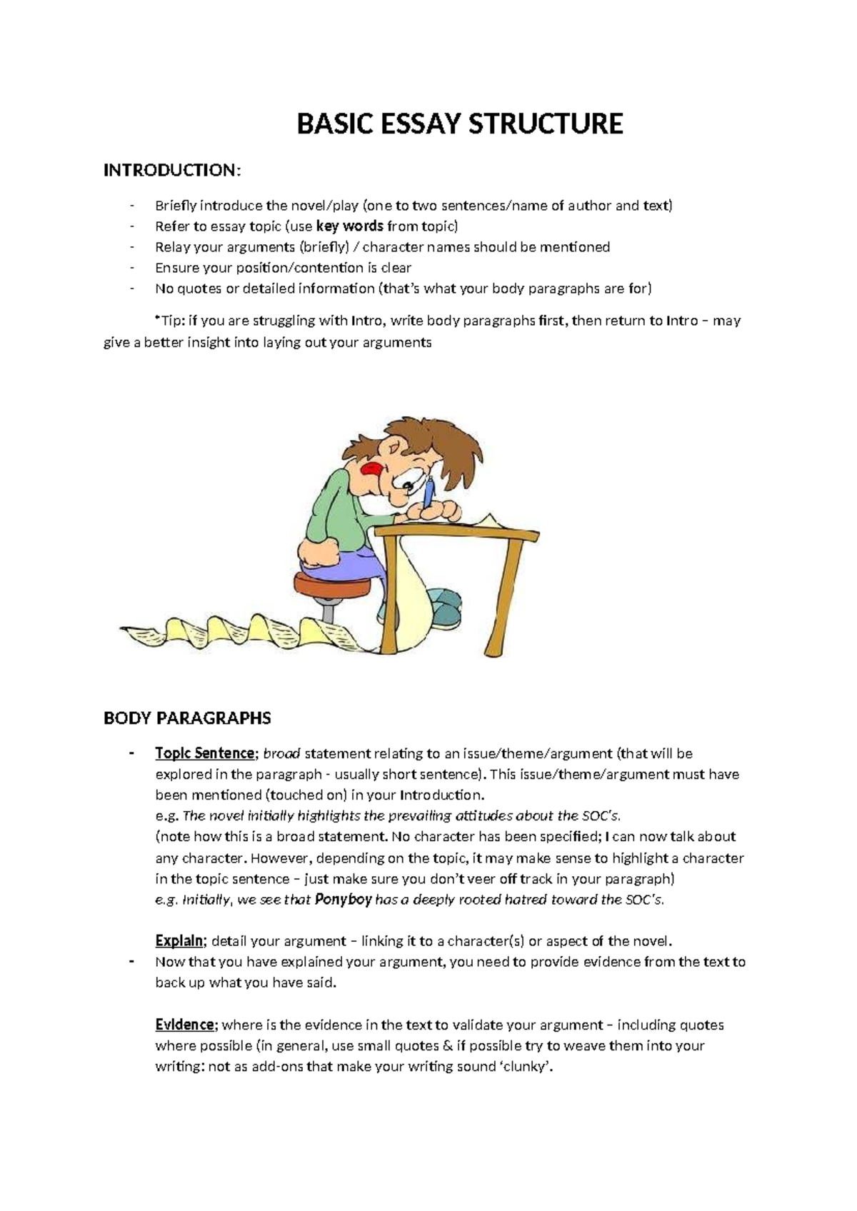 BASIC ESSAY STRUCTURE: Key Elements for Effective Writing - Studocu