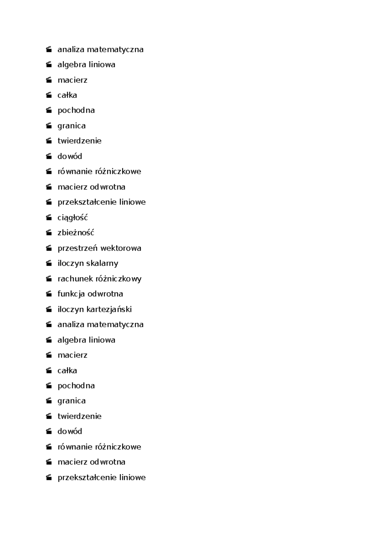 Analiza Matematyczna i Algebra Liniowa - Kluczowe Pojęcia i Dowody - Studocu