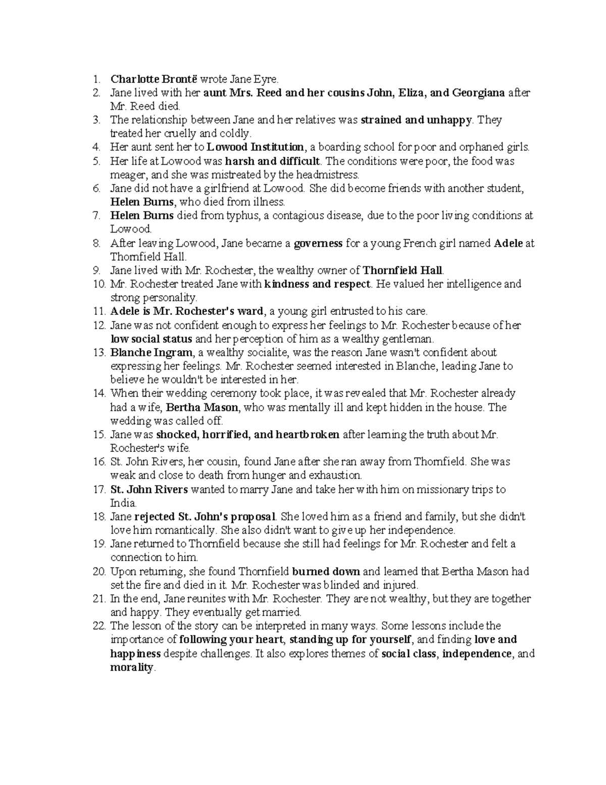 Jane Eyre: A Study on Charlotte Brontë's Themes and Characters - Studocu